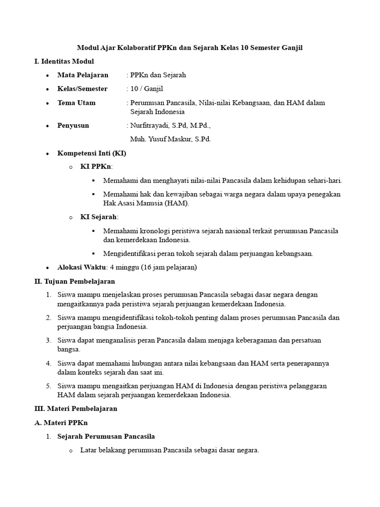 Modul Ajar Kolaboratif | PDF