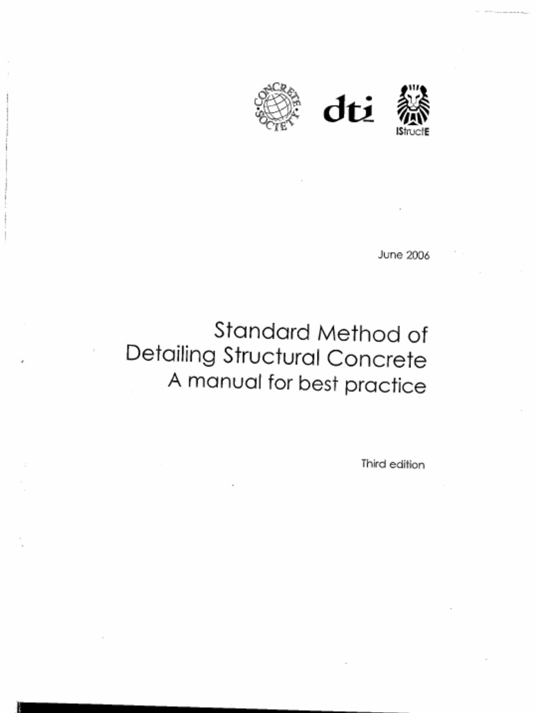 Detailing - Standard Method For Structural Concrete, IStructE (2006) | PDF