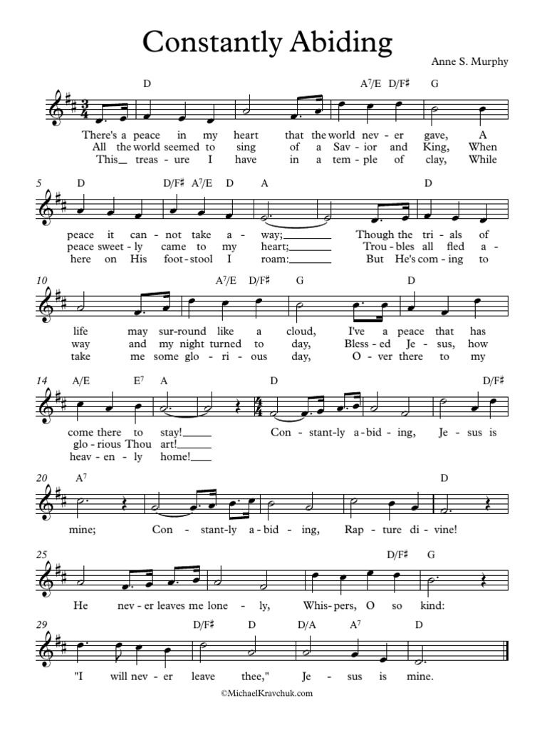 Constantly Abiding D Major | PDF