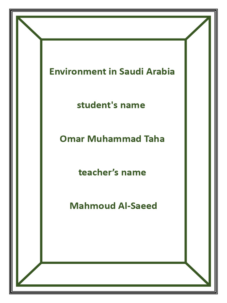 Environmental Sustainability in Saudi Arabia | PDF | Sustainability ...