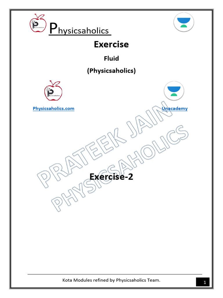 Fluid Mechanics Exercises and Solutions | PDF | Density | Classical ...