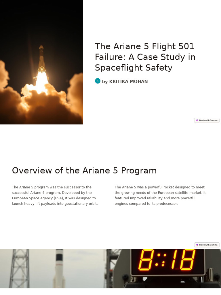 Ariane 5 Flight 501 Failure Analysis | PDF | Rockets And Missiles | European Space Agency