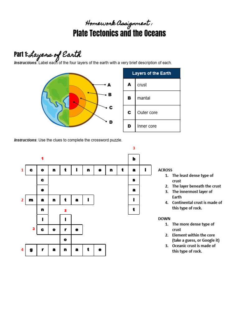 Plate Tectonic Assignment for Marine Science | PDF | Plate Tectonics | Tsunami