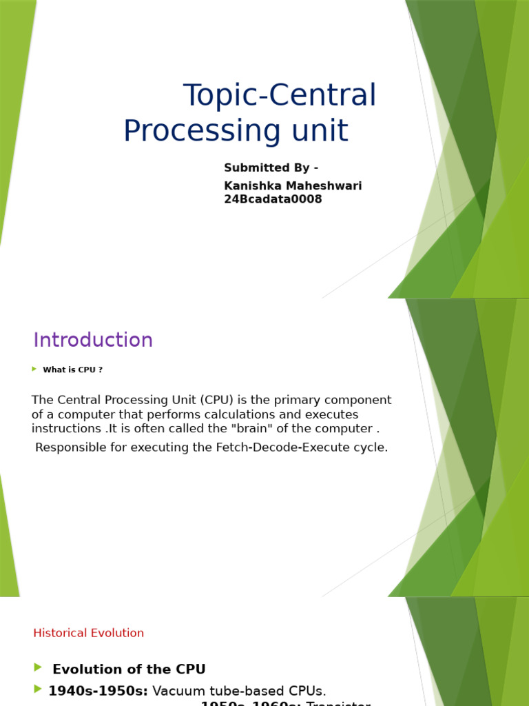 Topic-Central Processing Unit | PDF | Central Processing Unit | Computer Architecture