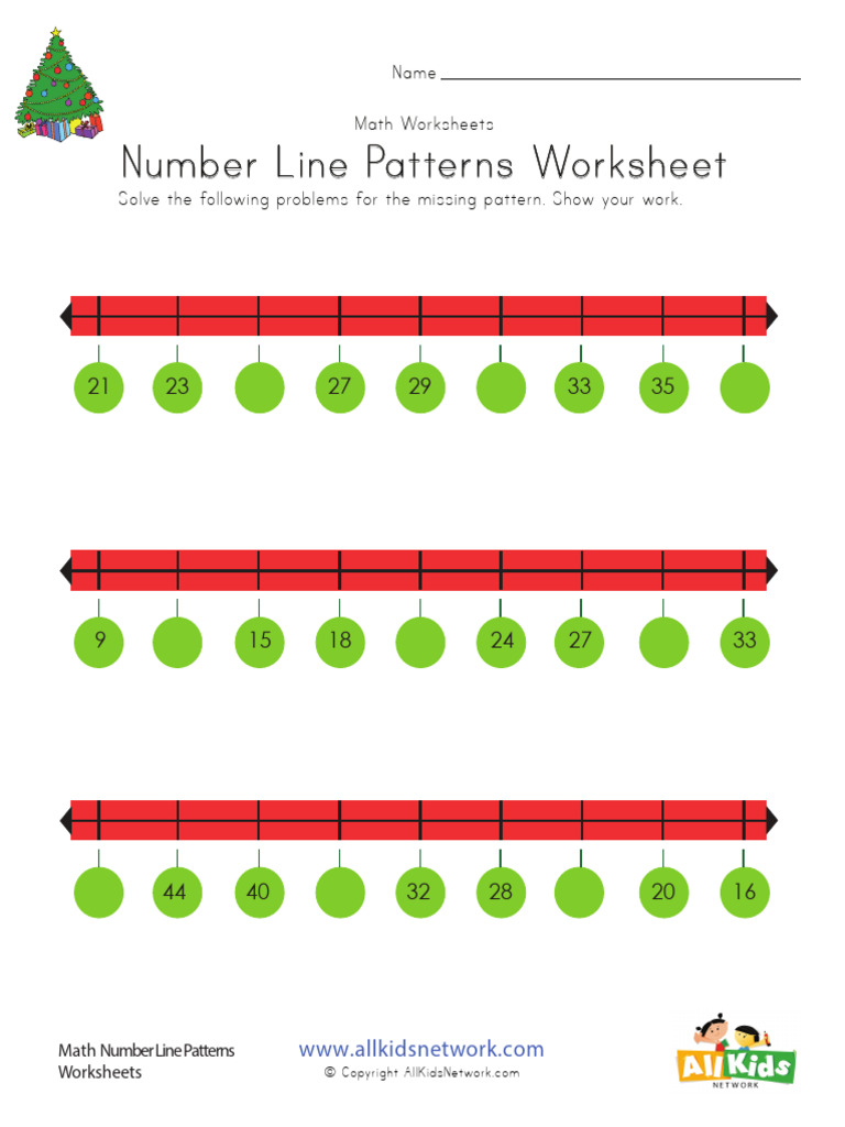 Math Number Line Patterns Worksheet | PDF