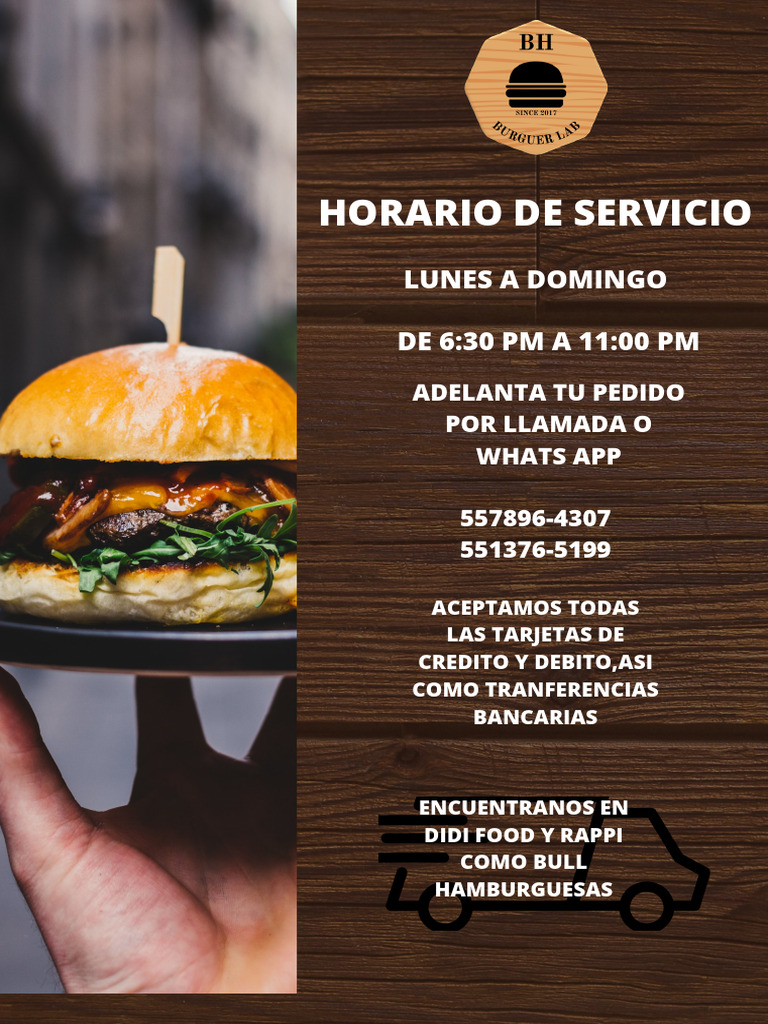 Menú de Bull Hamburguesas | PDF | Parilla | Pancho