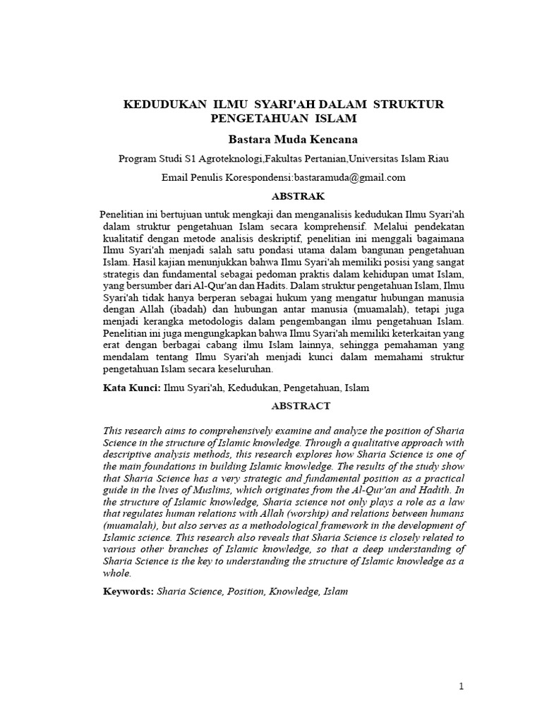 Artikel Islam Dan Keilmuan BASTARA | PDF