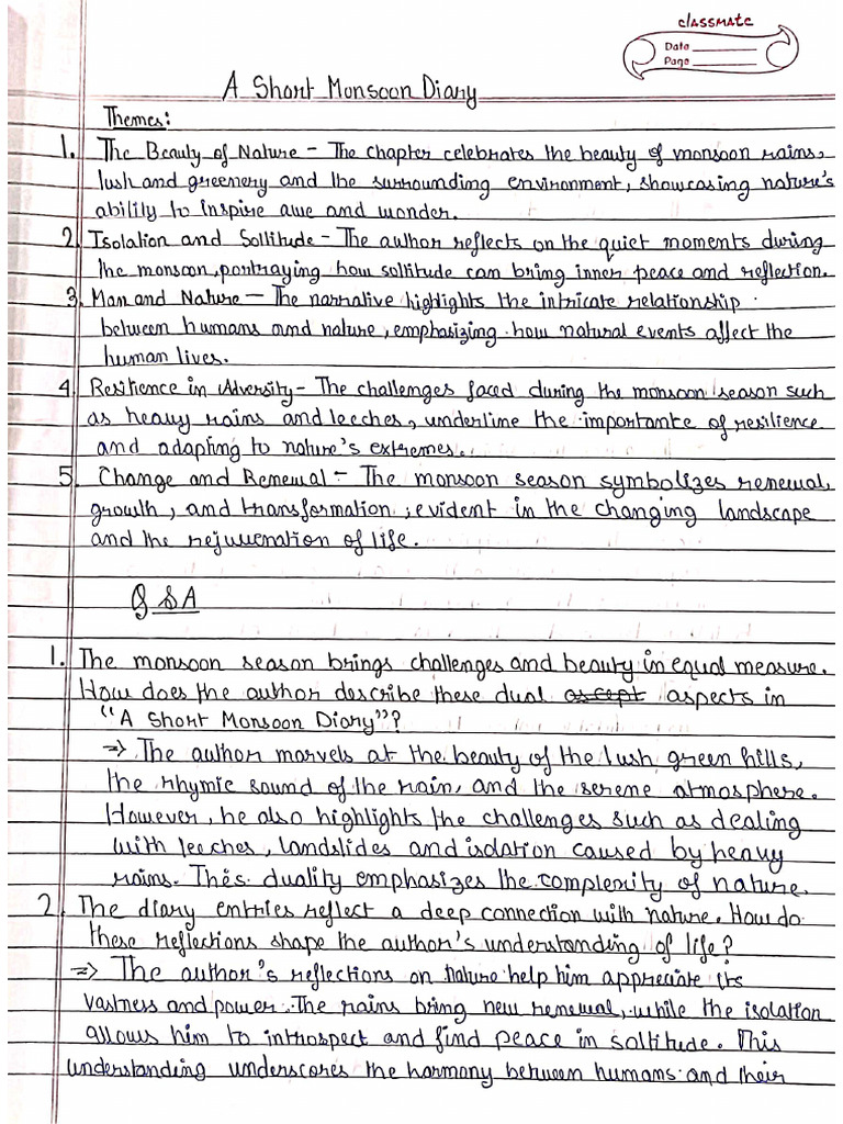 A Short Monsoon Diary-1 | PDF