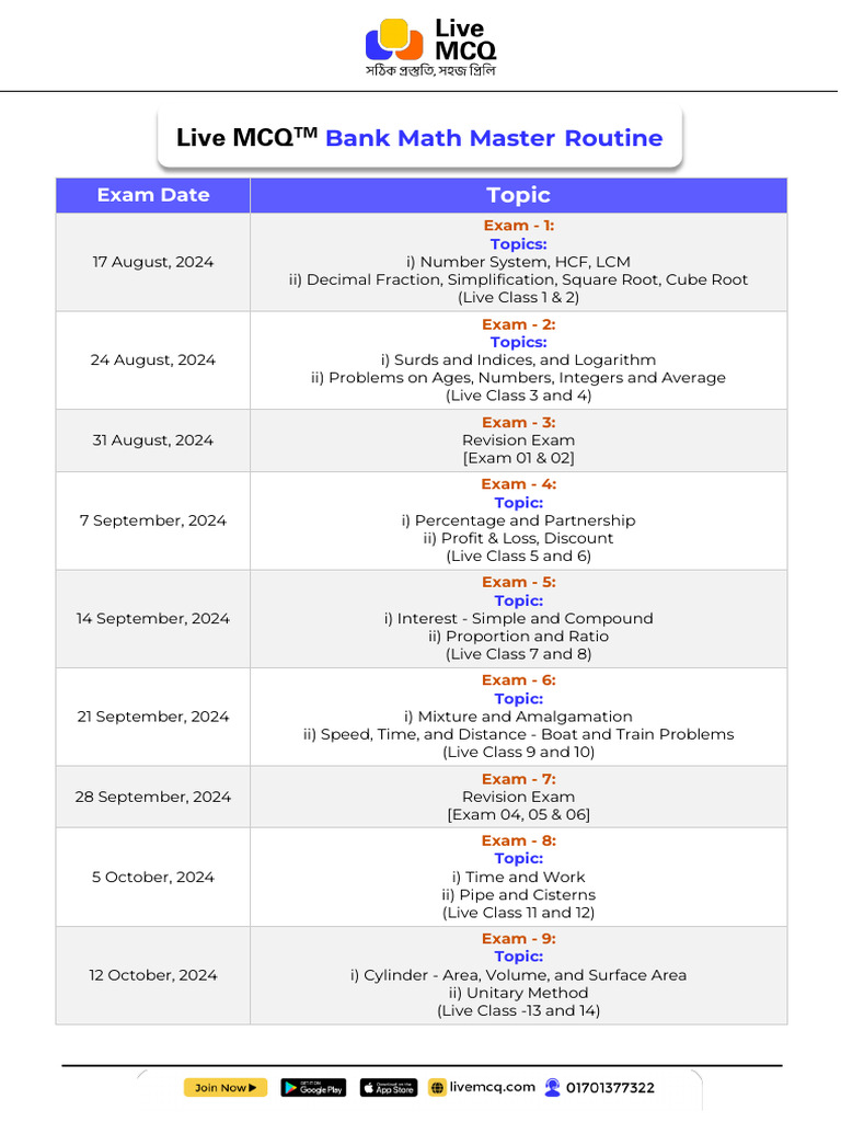 Bank Math Master Routine 7hvxu3f | PDF | Elementary Mathematics ...