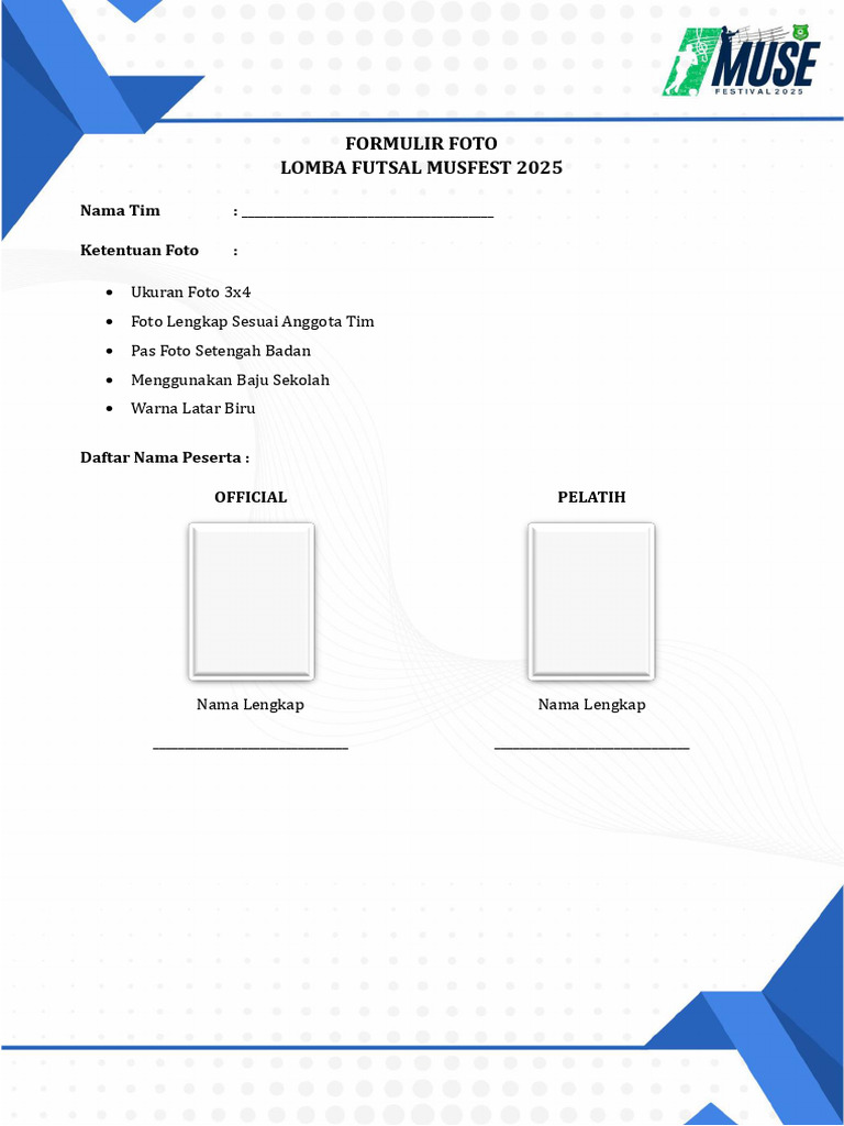 FORMULIR_FOTO_FUTSAL_MUSEFEST_REV1 | PDF