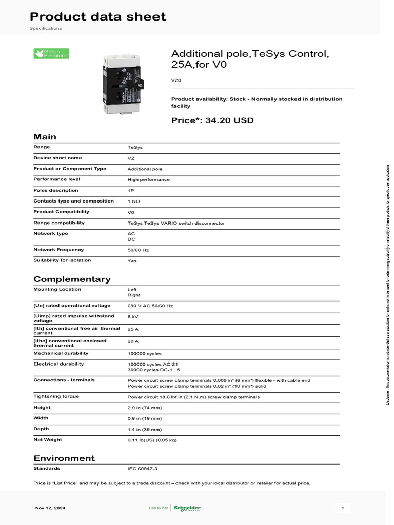 Schneider Electric_Mini-Vario-and-Vario_VZ0 | PDF | Manufactured Goods ...