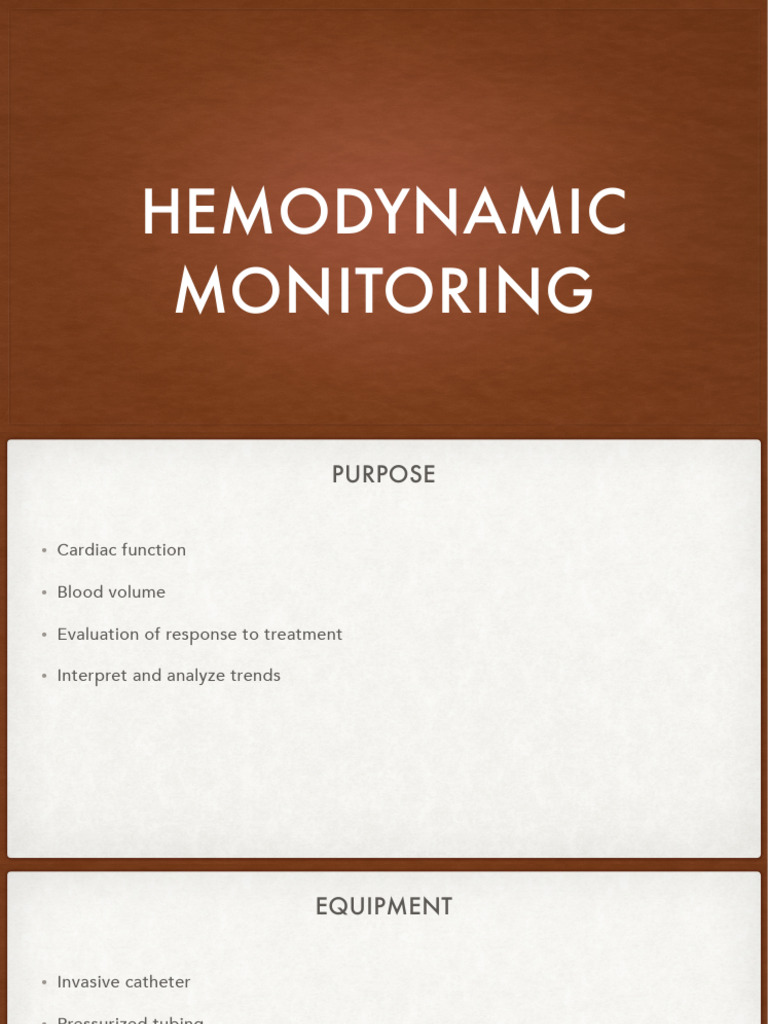Hemodynamics Monitoring | PDF