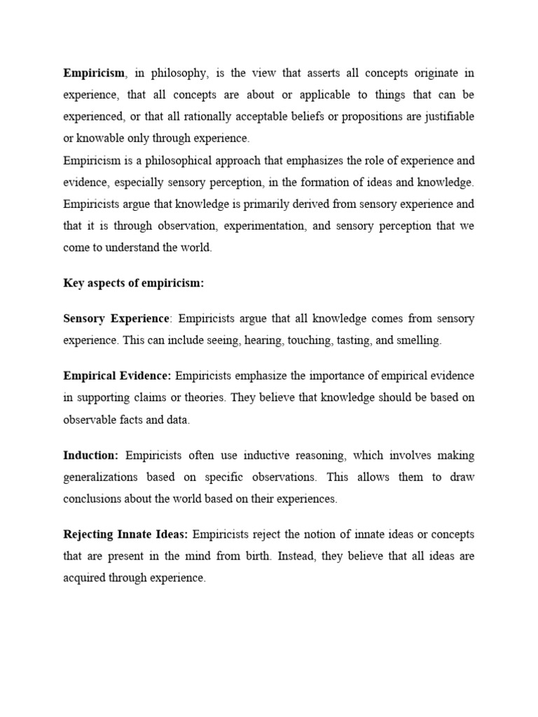 Empiricism | PDF | Empiricism | Experience