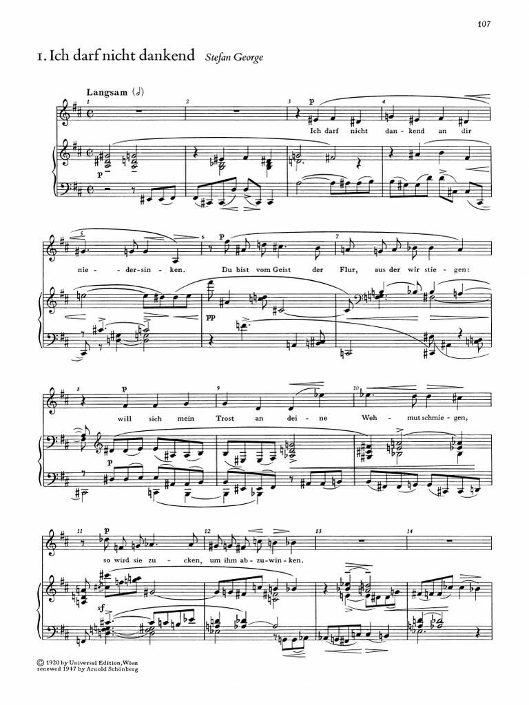 Schoenberg - 2 Lieder, Op. 14 (Urtext) | PDF
