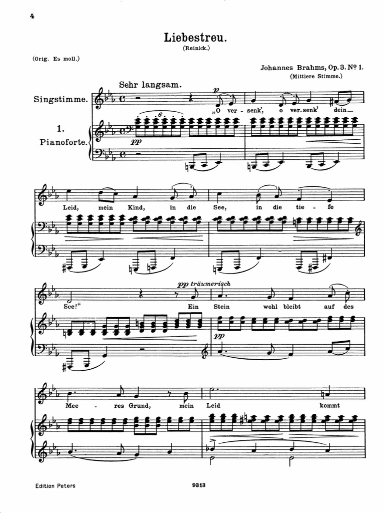 Brahms - Lieder (Bk. I, Middle) PDF | PDF