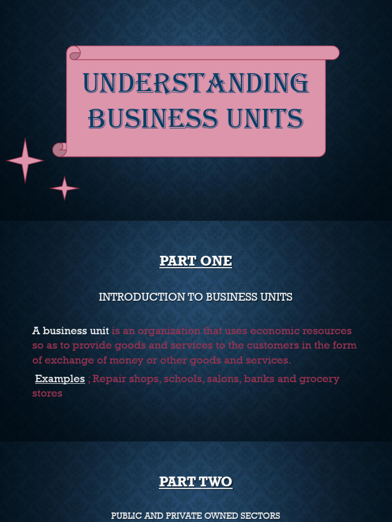 Understanding Business Units Presentation | PDF | Taxes | Subsidy