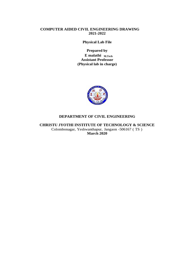 Cad - 1 Physical Lab File 2021 - 2022 | PDF | Engineering | Science