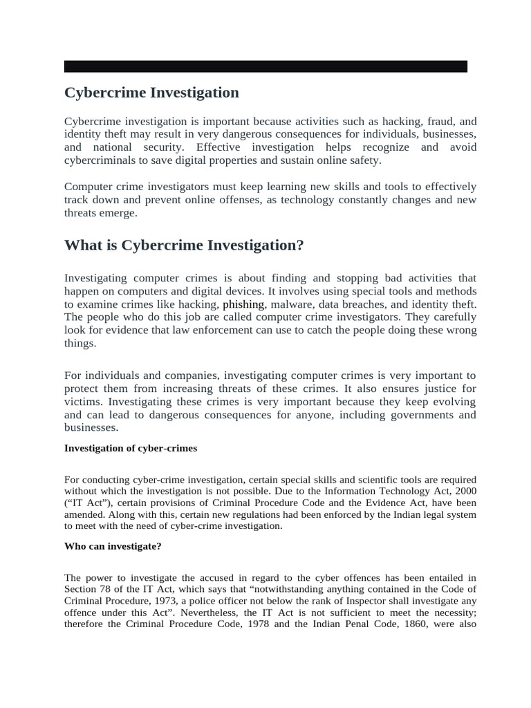 Cybercrime Investigation Essentials Guide | PDF | Cybercrime | Computer Security