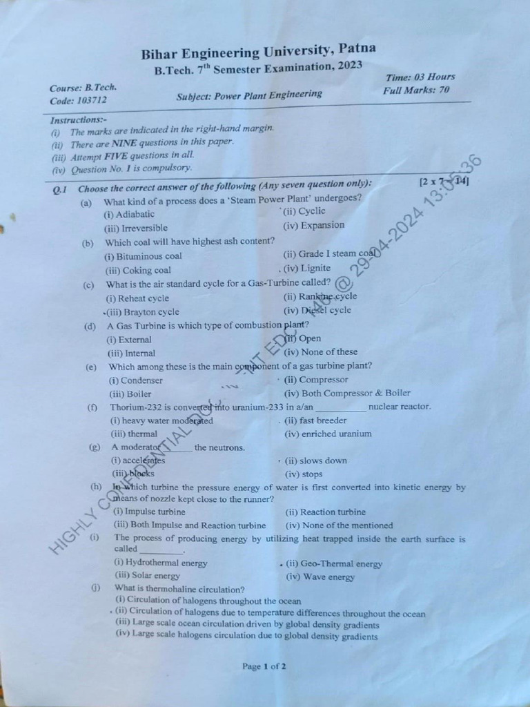 (2023) EE 7th Semester PPE, EM, EMW, PSP Questions Paper (2k20-2k24 ...