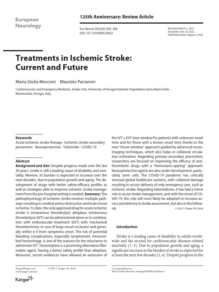 Treatments in Ischemic Stroke 2022 | PDF | Stroke | Ischemia