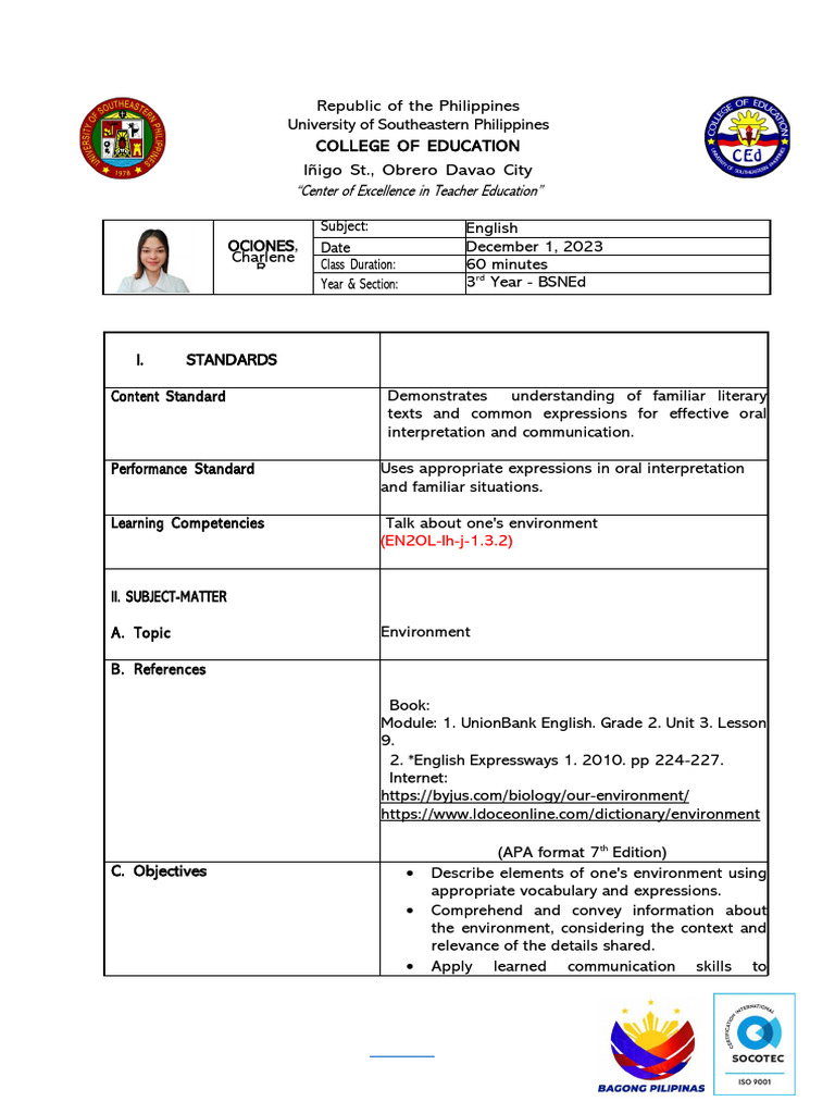 Contextualized Lesson Plan | PDF | Teachers | Communication