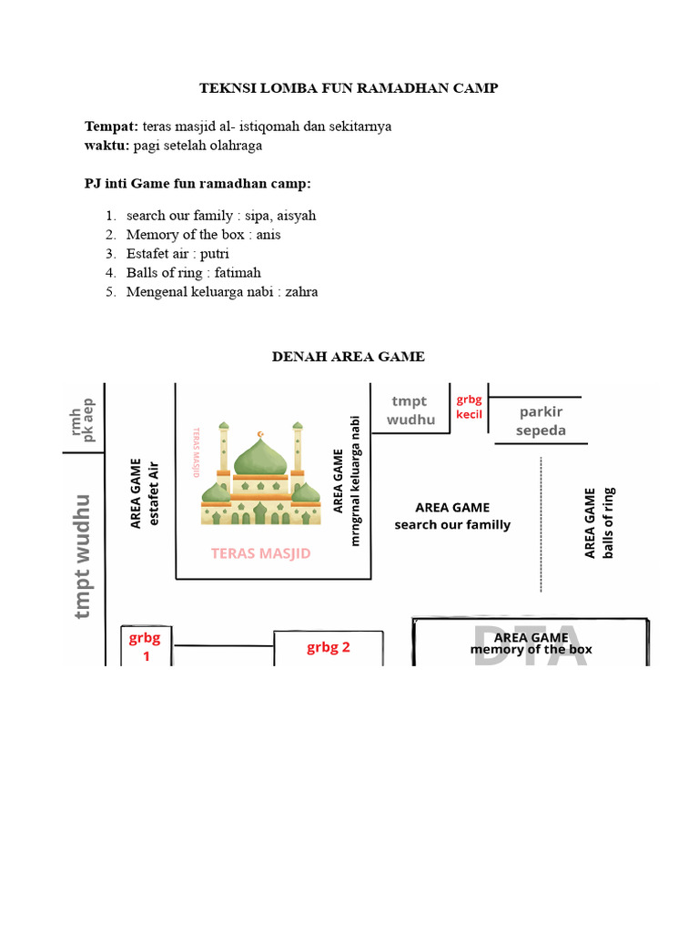 Lomba Permainan Seru Ramadhan Camp | PDF