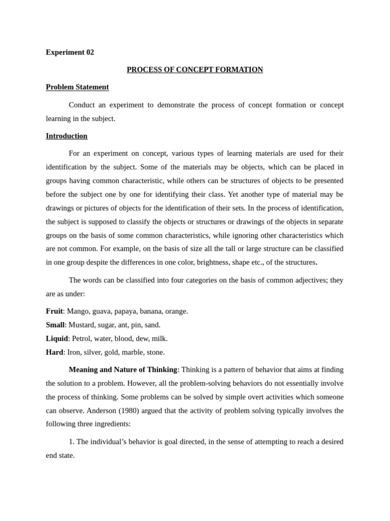 Experiment 02 Psy | PDF | Concept | Cognition