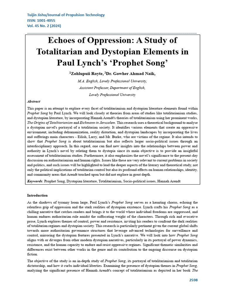 Research+Paper+Zohlupuii (2) | PDF | Hannah Arendt | Dystopia