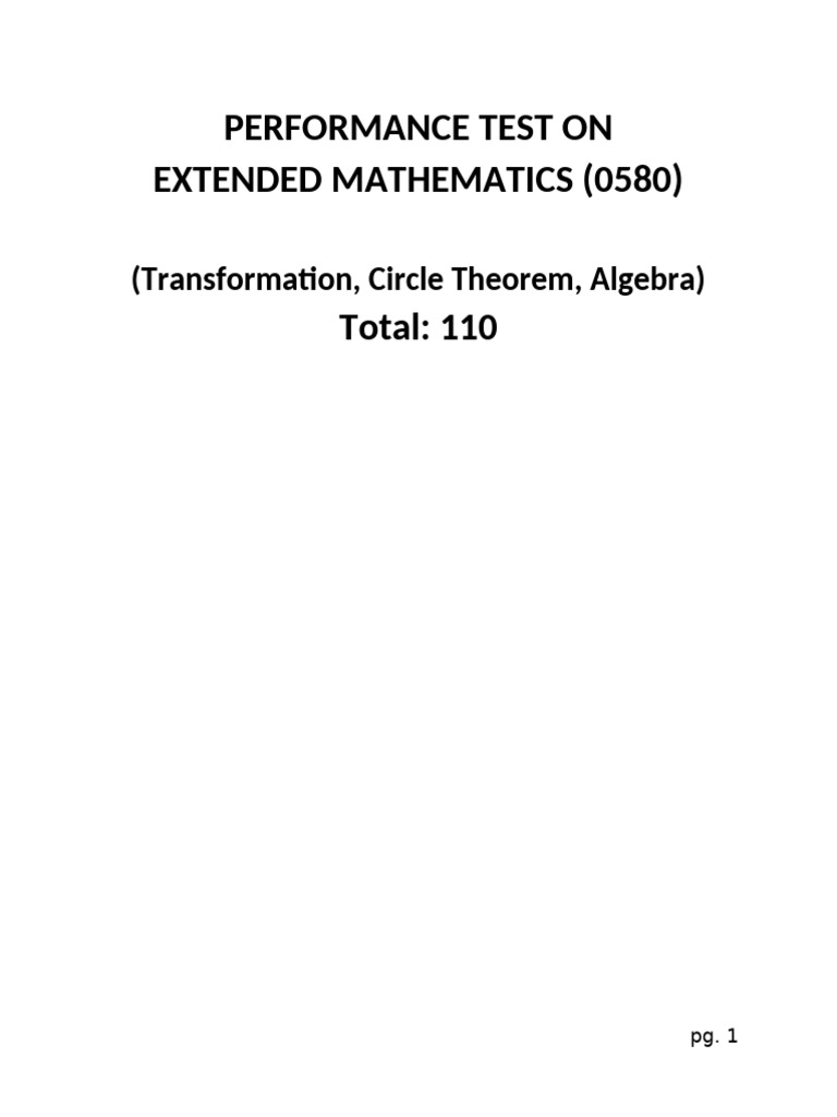 Extended Math Performance Test | PDF