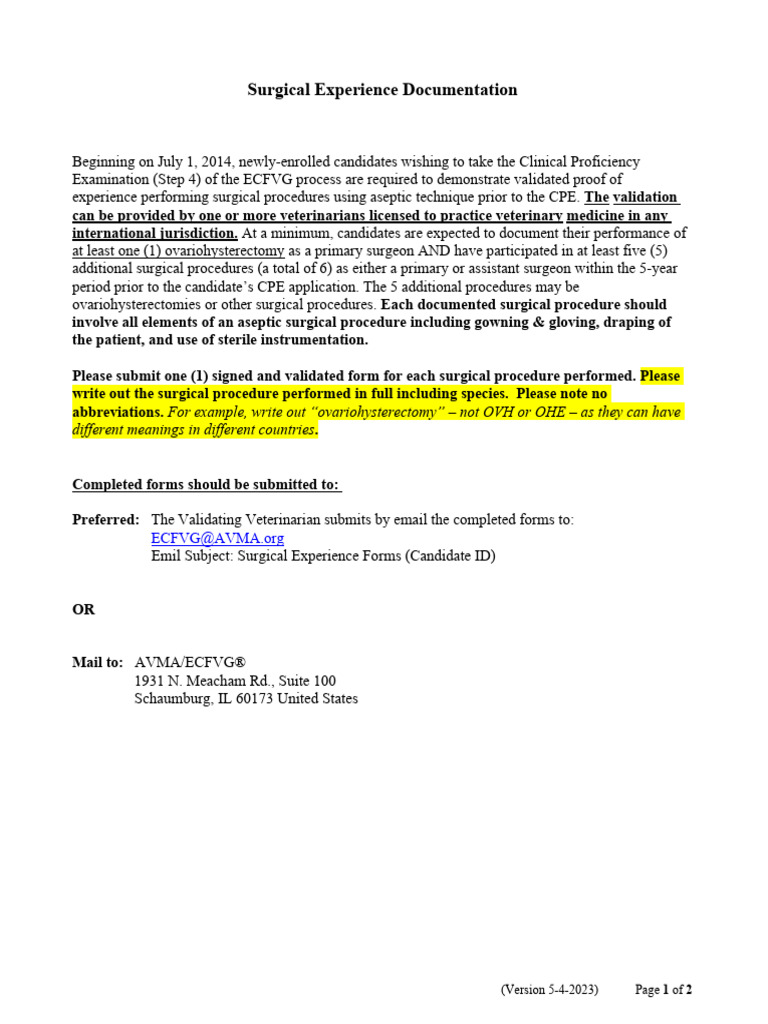 Surgical Experience Documentation 5-4-23 | PDF | Surgery | Medicine
