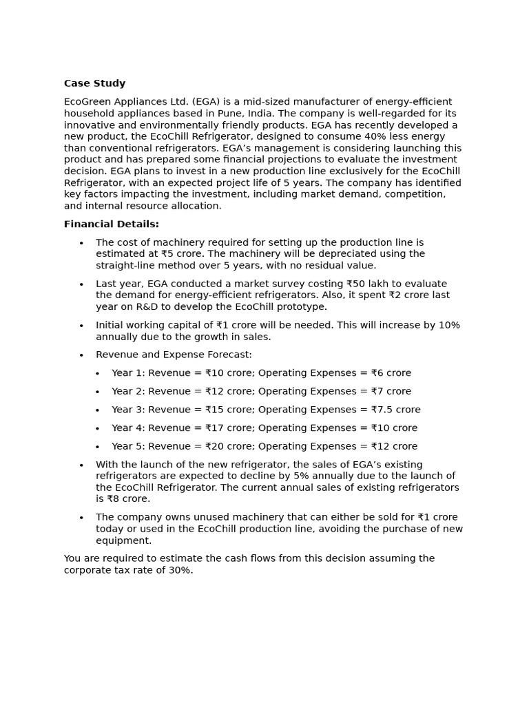 Ecochill Refrigerator Investment Analysis Pdf