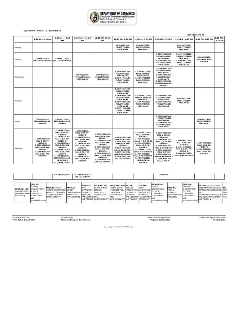 Time Table 2 | PDF