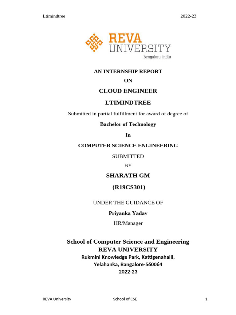 Final Report For Internship | PDF | Operating System | Cloud Computing