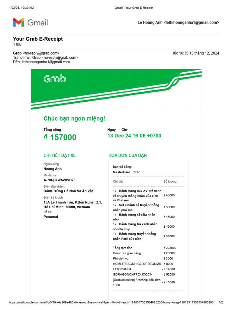 Gmail - Your Grab E-Receipt 157k | PDF