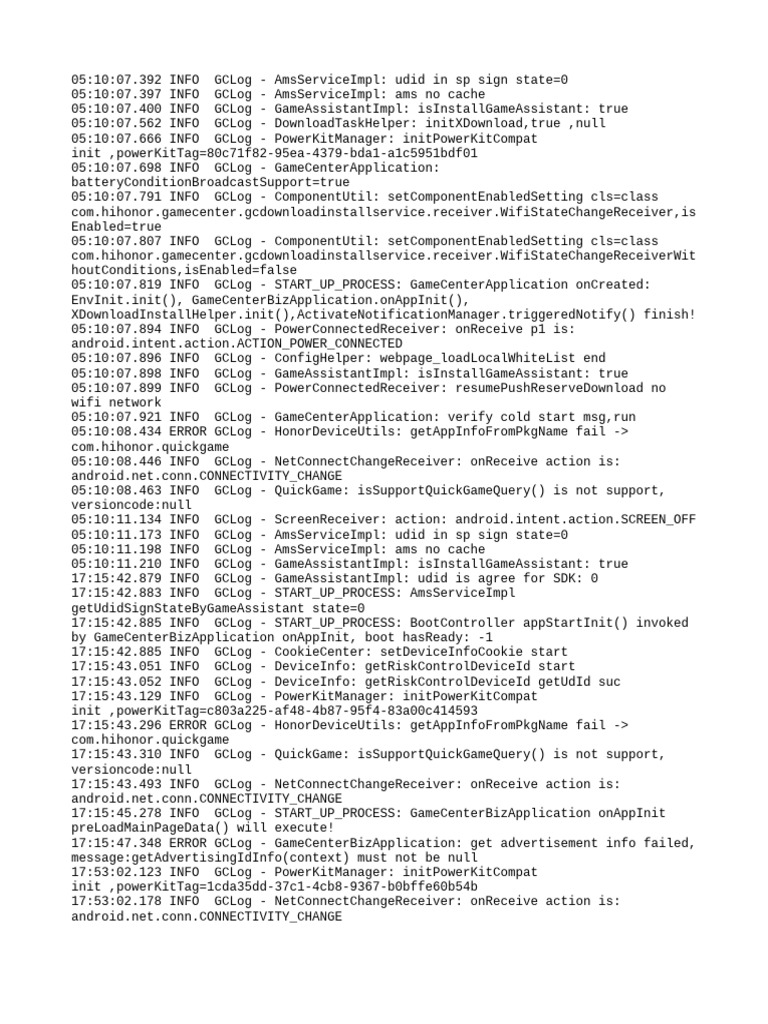 GameCenter Application Log Analysis | PDF