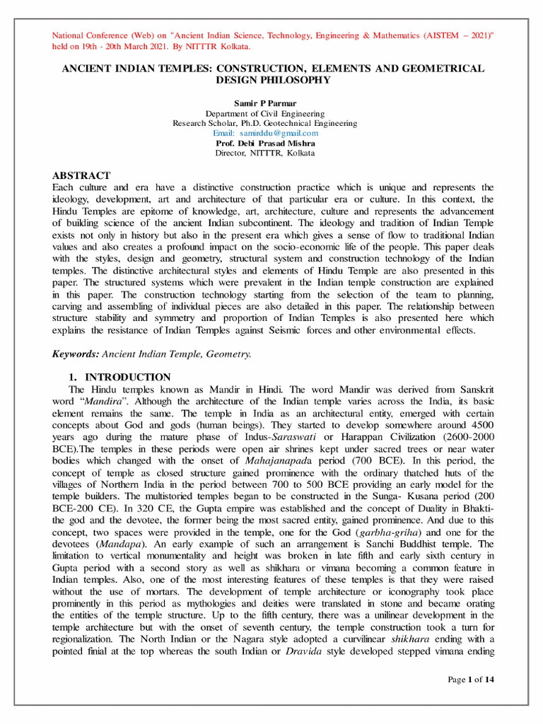 Ancient Indian Temples Construction Elem | PDF