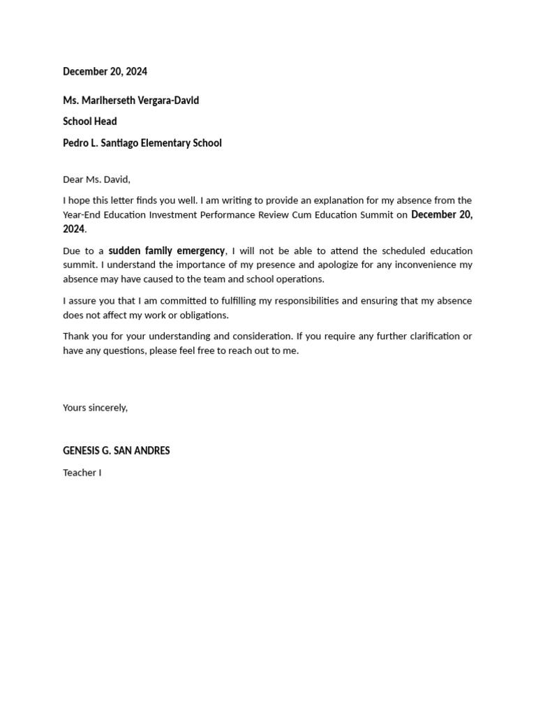 Justification Letter | PDF