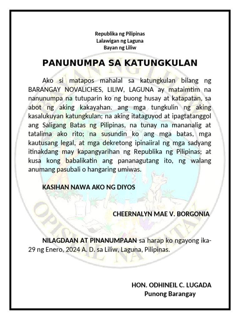 Oath Taking | PDF
