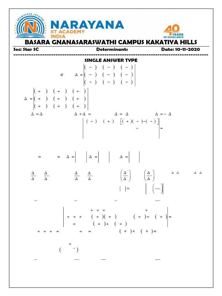 DETERMINANTS Anm | PDF | Matrix (Mathematics) | Triangle