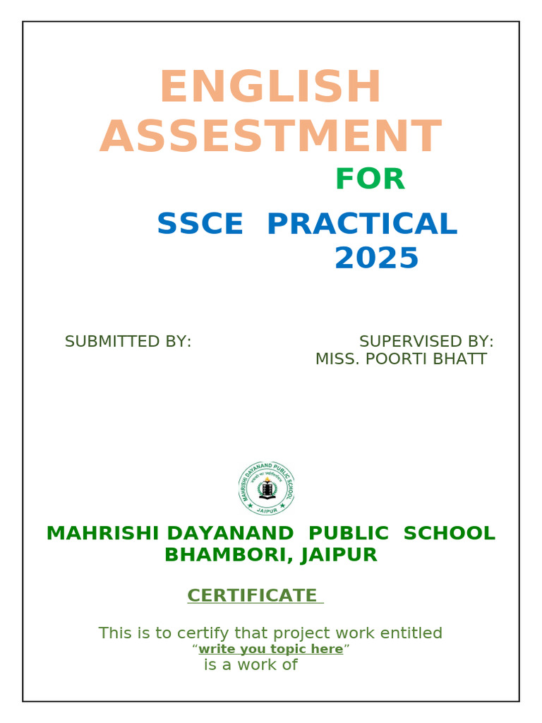 English Project Work | PDF