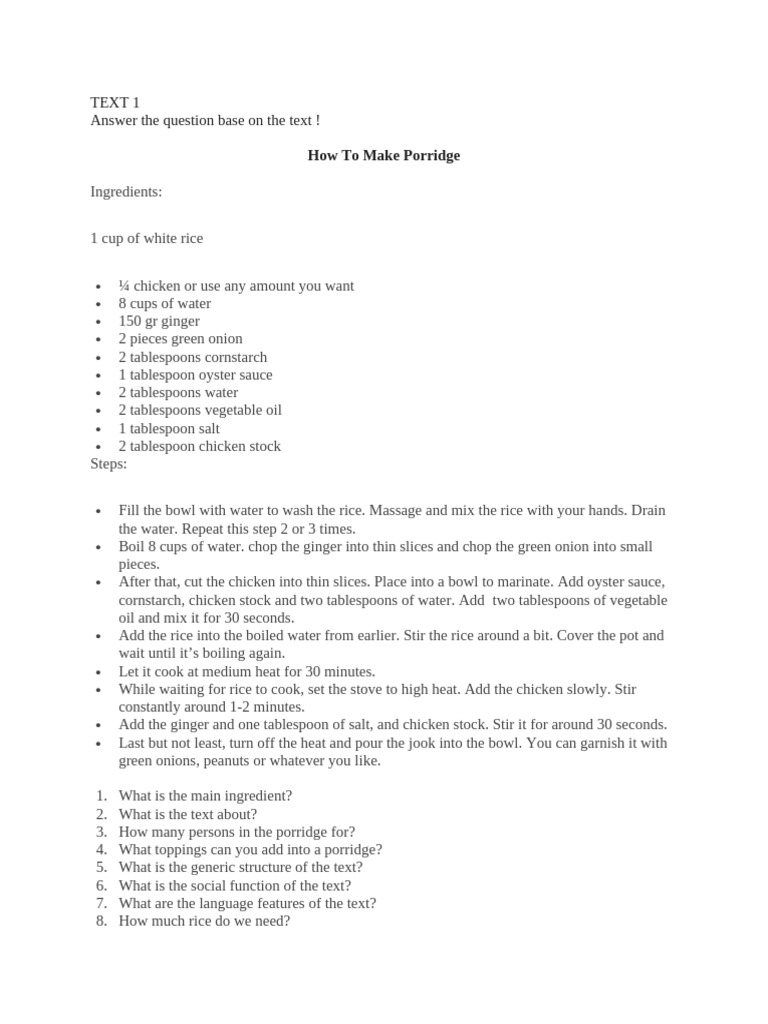 Procedure Text (Exercise For 12 Class) | PDF | Password