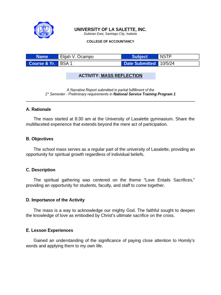 Narrative-Format NSTP | PDF