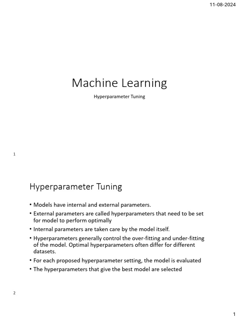 Hyperparameter Tuning | PDF | Cross Validation (Statistics ... Hyperparameter Tuning | PDF | Cross Validation (Statistics ...