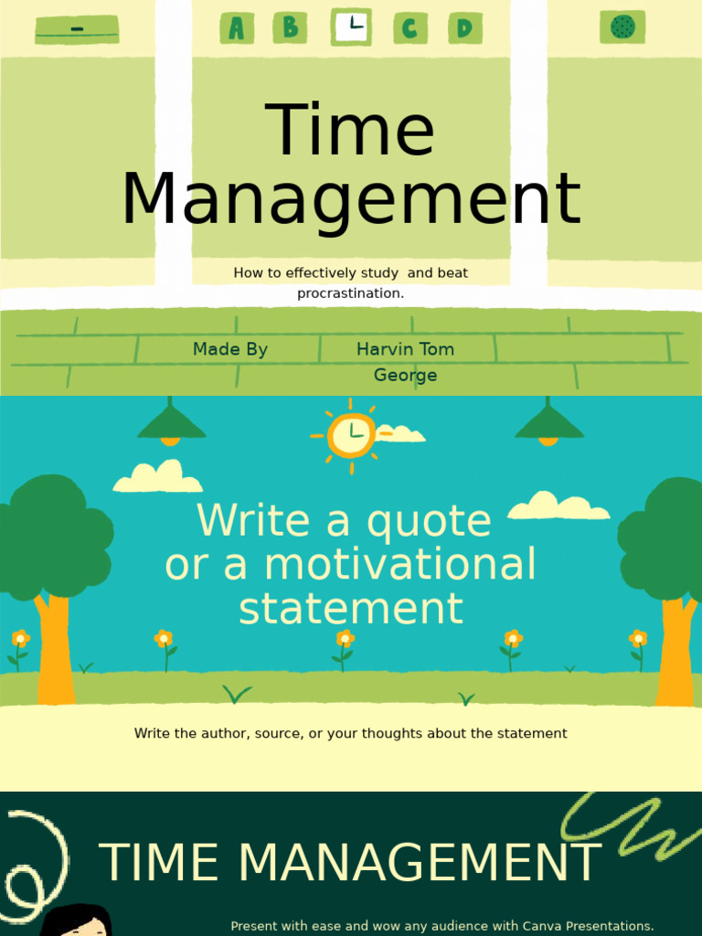 Cute Illustration Time Management Report Presentation | PDF | Time ...