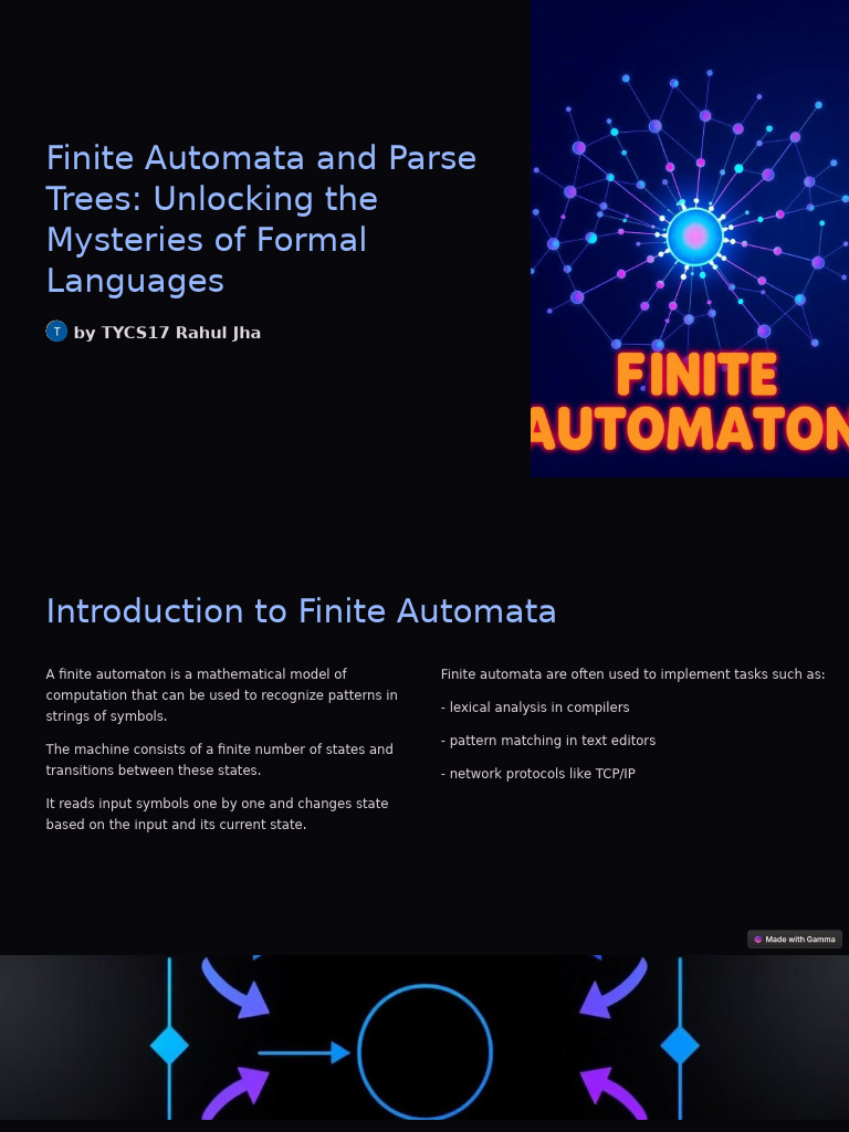Finite Automata and Parse Trees Unlocking The Mysteries of Formal Languages | PDF | Automata ...