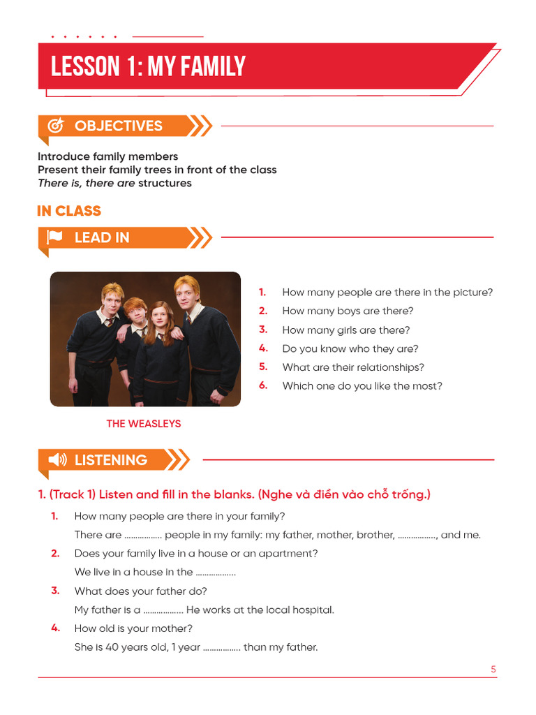 Lesson 1 - My Family - SB | PDF