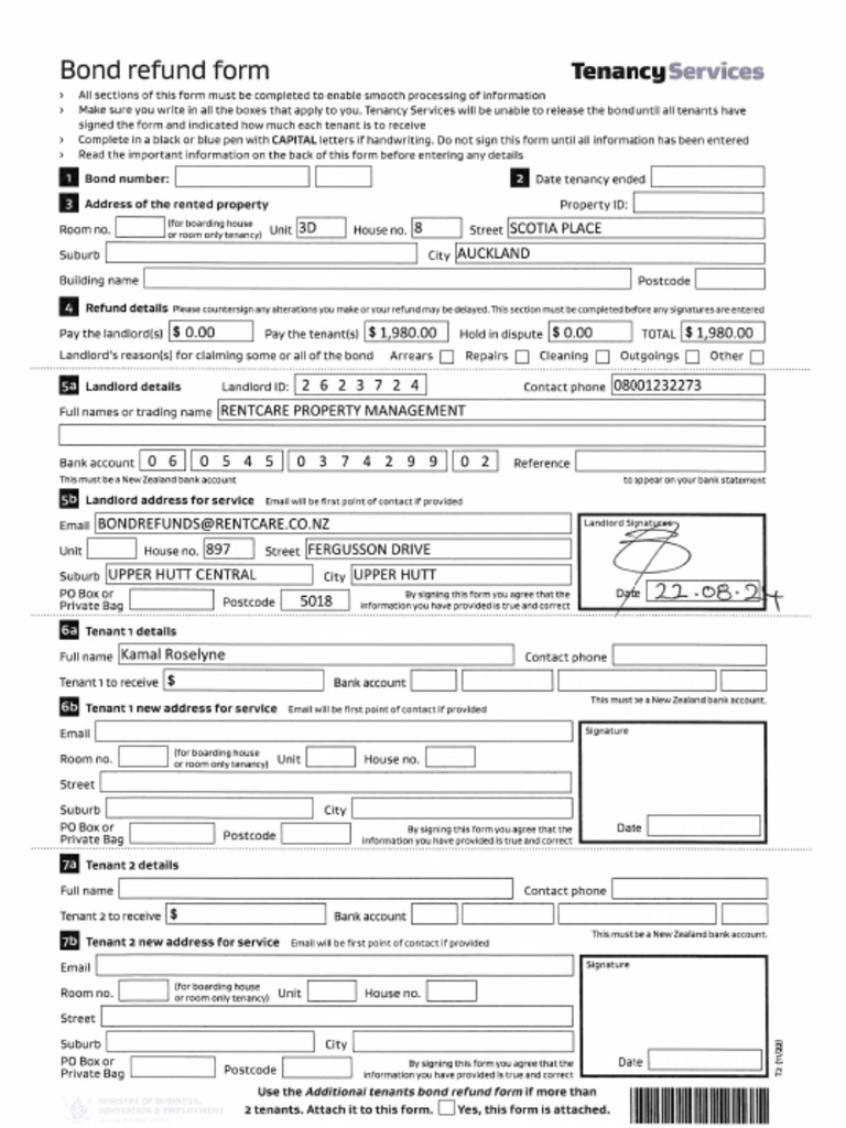 Bond Refund Form | PDF