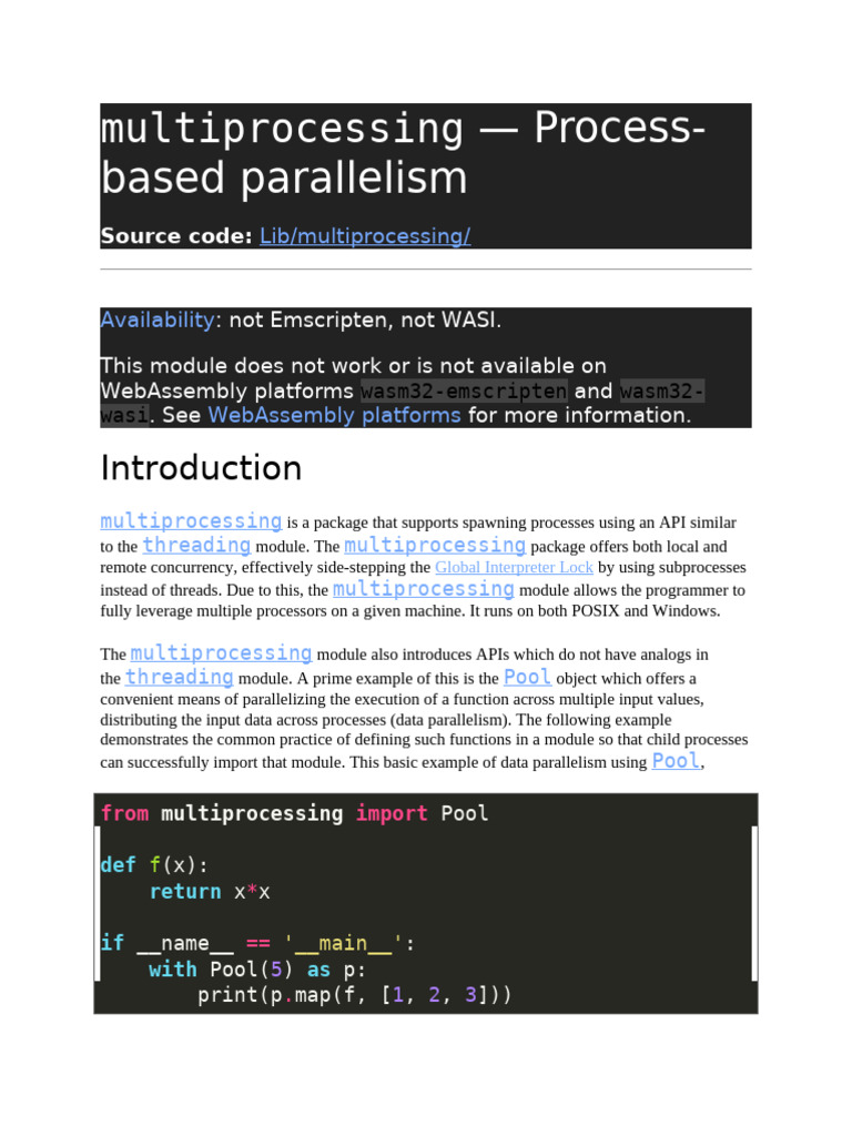 Multiprocessing Guidelines Pdf Process Computing Parameter Computer Programming