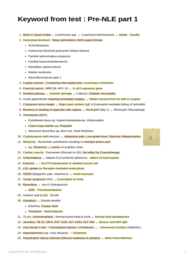 ? Keyword From Test - Pre-NLE Part 1 | PDF | Medical Specialties ...