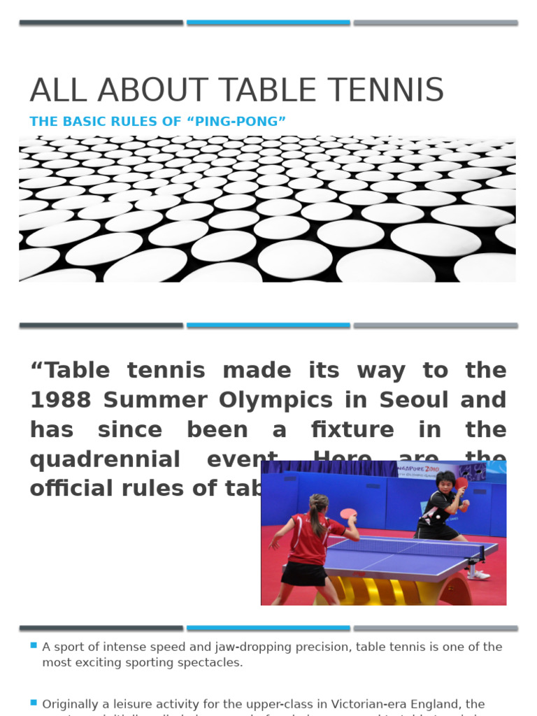 All About Table Tennis | PDF | Table Tennis | Ball Games